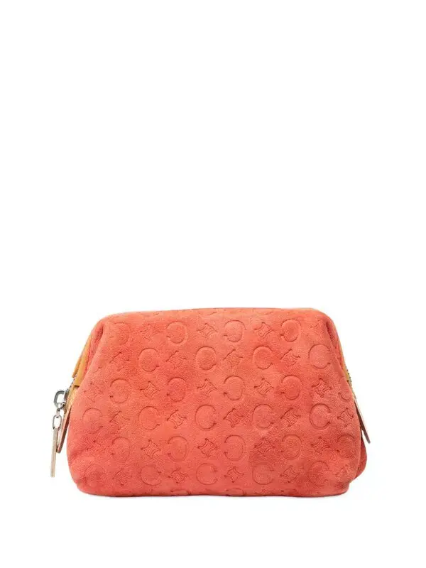 Celine 2000 C Macadam Suede Pouch - Orange