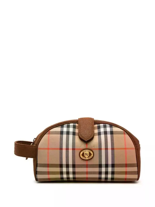 Burberry 20th Century Haymarket Check Canvas Clutch Bag - Brown