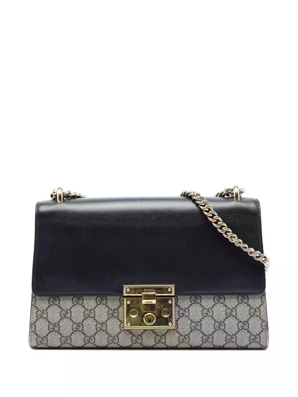 Gucci 2016-2026 Medium Gg Supreme Padlock Shoulder Bag - Blue