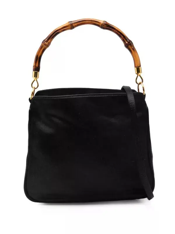 Gucci 20th Century Bamboo Satin Satchel - Black