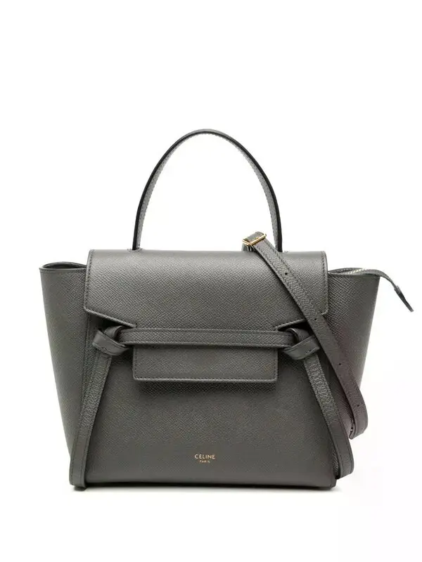 Celine 2022 Nano Grained Calfskin Belt Bag Satchel - Grey