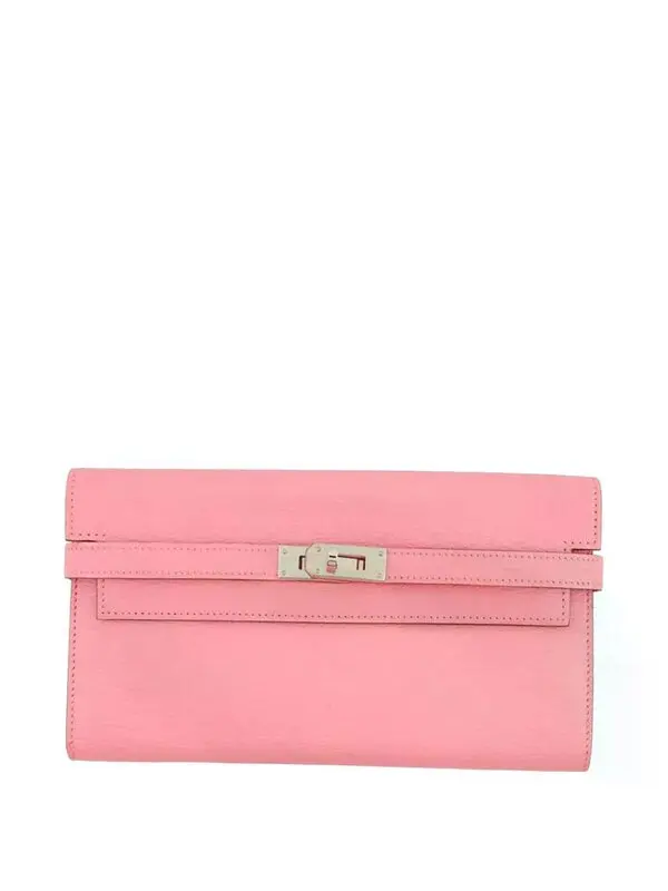 Hermès 2014 Chevre Mysore Kelly To Go Wallet Crossbody Bag - Pink