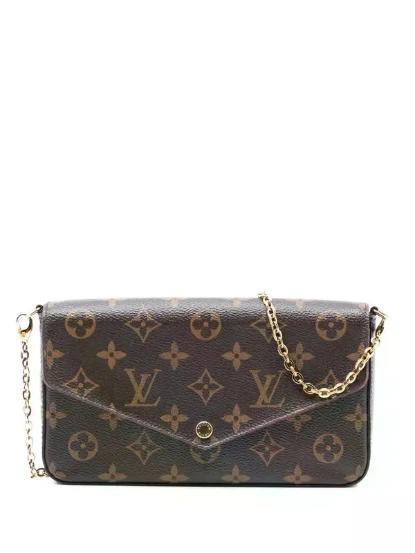 LOUIS VUITTON 2018 Monogram Pochette Felicie Crossbody Bag - Brown