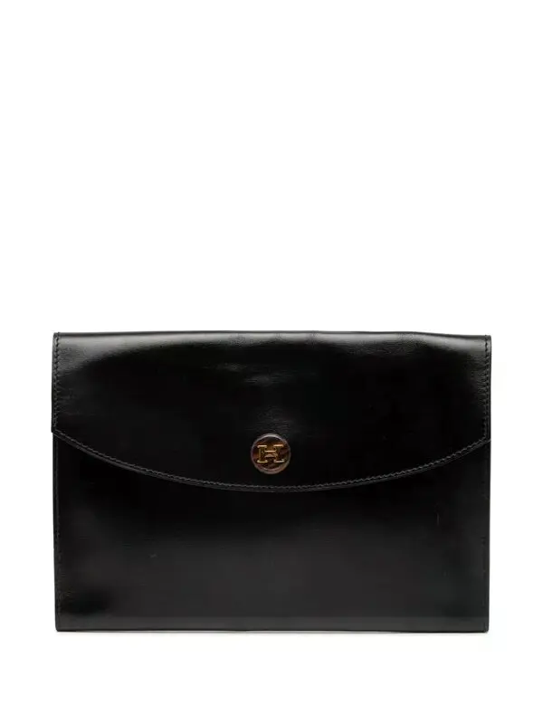 Hermès 1988 Box Calf Pochette Rio Clutch Bag - Black