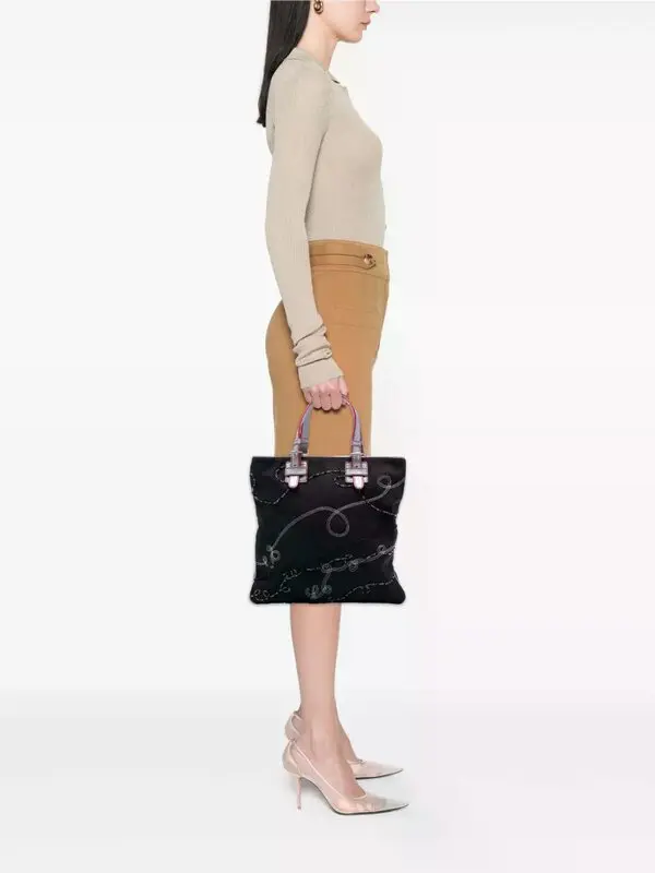 Loewe 2005 Anagram Beaded Jacquard Tote Bag
