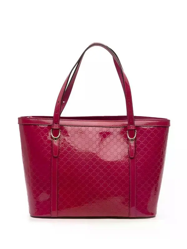 Gucci 2016-2026 Patent Microguccissima Nice Tote Bag - Pink