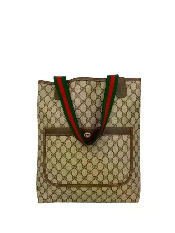 Gucci 20th Century Gg Supreme Web Tote Bag - Brown