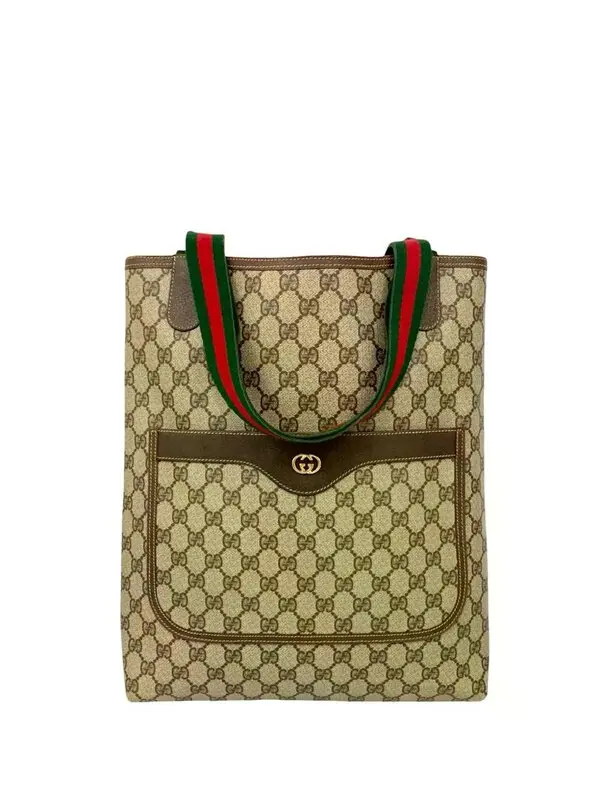 Gucci 20th Century Gg Supreme Web Tote Bag - Brown