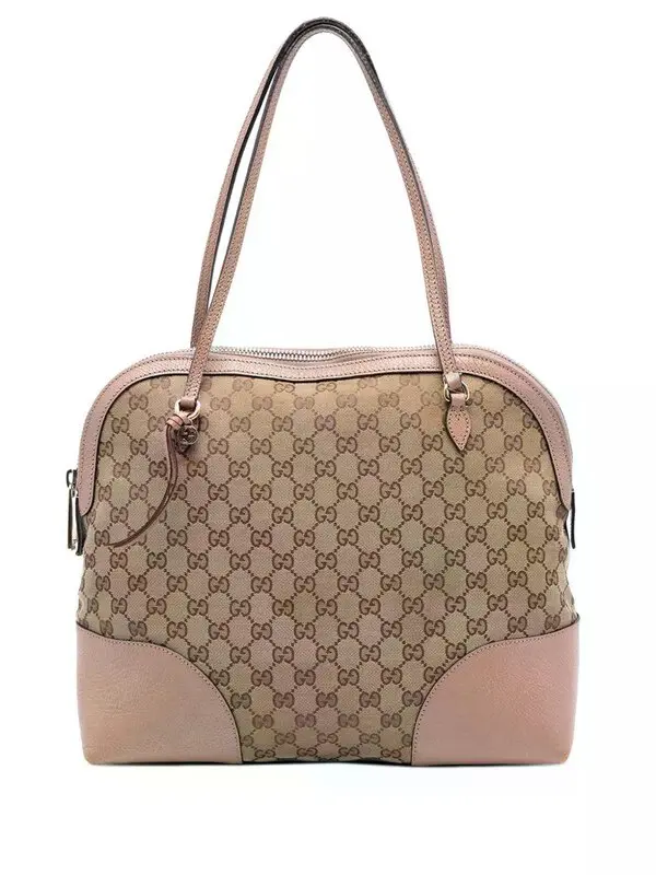 Gucci 2016-2025 Medium Gg Canvas Bree Dome Tote Bag - Brown