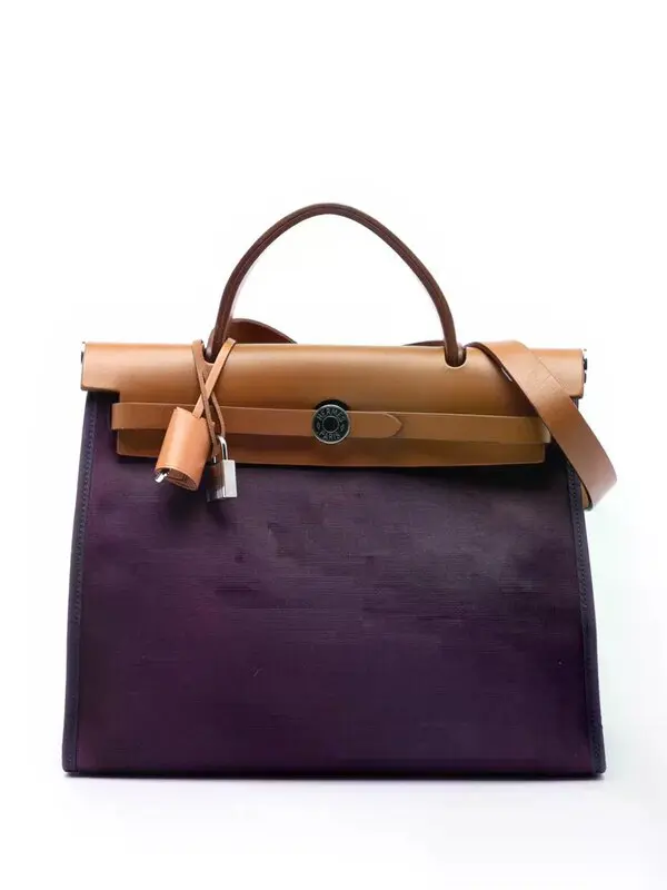 Hermès 2011 Toile Herbag Zip 31 Satchel - Purple