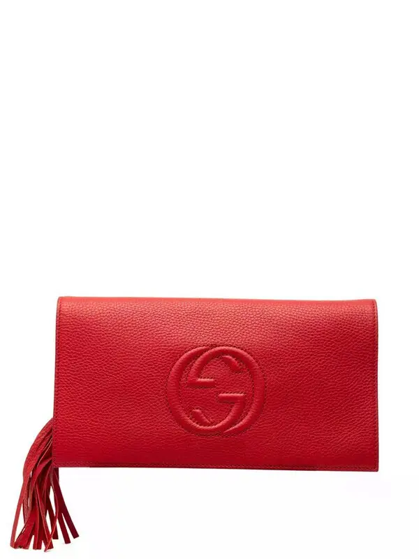 Gucci 2000-2015 Leather Soho Disco Clutch Bag - Red