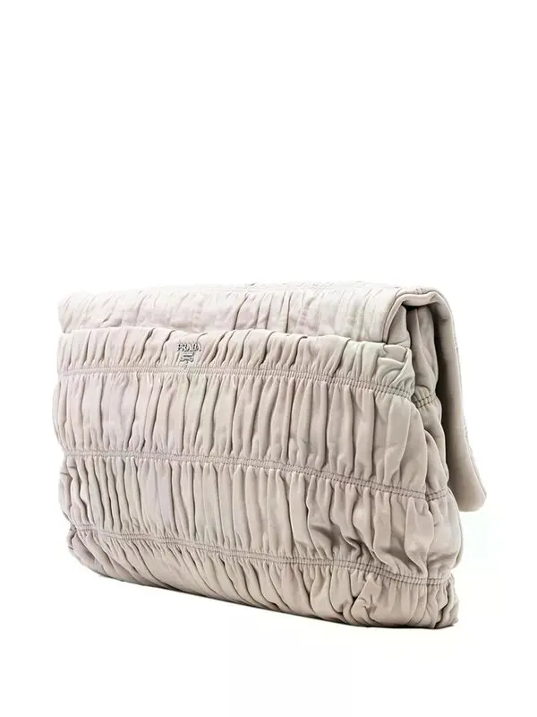 Prada Nappa Gaufre Turn Lock Clutch Bag