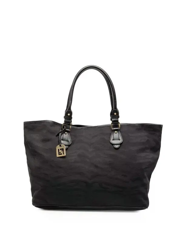 Fendi 2010-2025 Canvas Tiger Print Tote Bag - Black