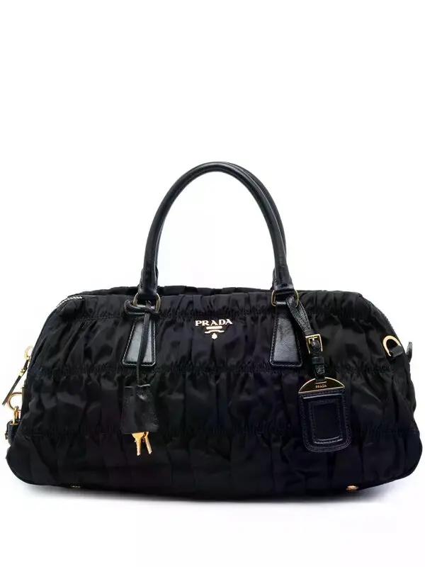 Prada 2000-2025 Tessuto Gaufre Satchel - Black