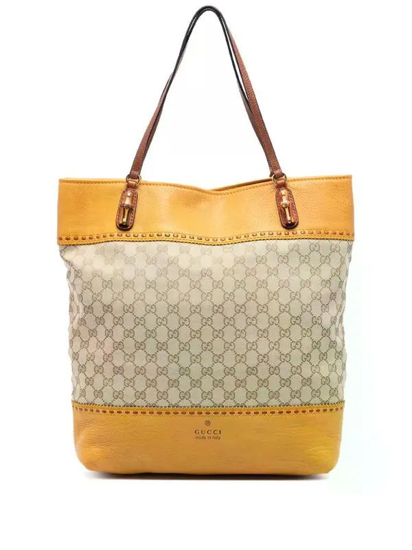 Gucci 2016-2025 Large Gg Canvas Laidback Crafty Tote Bag - Yellow