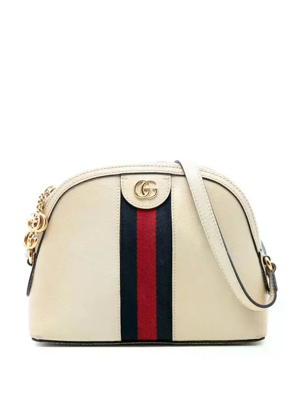 Gucci 2016-2026 Small Calfskin Ophidia Dome Crossbody Bag - White