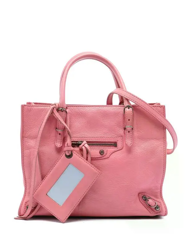 Balenciaga 2013 Mini Leather Papier A4 Zip Around Tote Satchel - Pink
