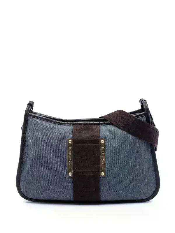 Fendi 2000-2010 Denim Pochette Crossbody Bag - Blue