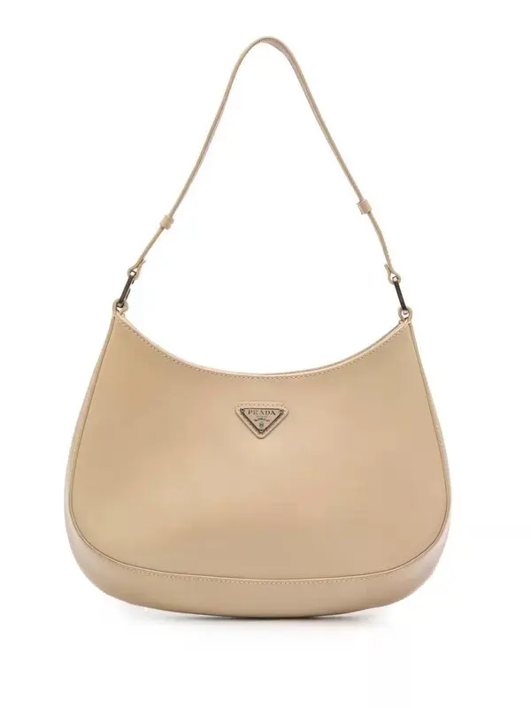 Prada 2000-2013 Brushed Leather Cleo Shoulder Bag - Brown