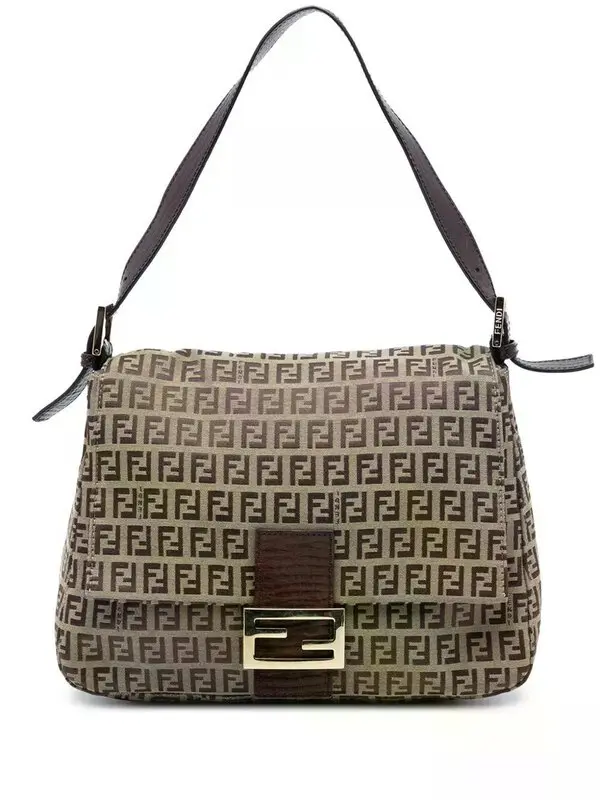 Fendi 2010-2026 Zucchino Canvas Mamma Forever Shoulder Bag - Brown