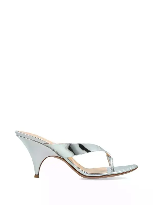 GIANVITO ROSSI Sofia Open-toe Leather Sandals - Silver