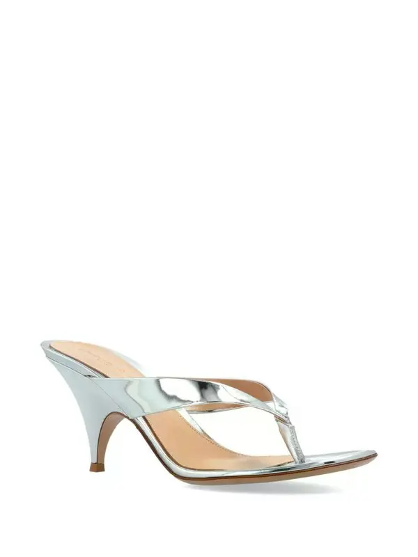 GIANVITO ROSSI Sofia Open-toe Leather Sandals - Silver