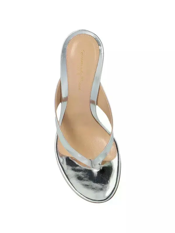 GIANVITO ROSSI Sofia Open-toe Leather Sandals - Silver