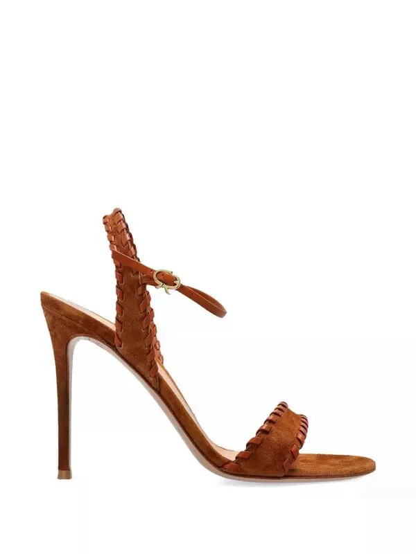 GIANVITO ROSSI Braided-detail Open-toe Sandals - Brown