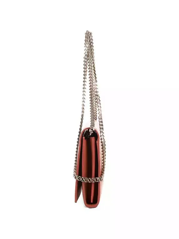 Saint Laurent Croc-embossed Chain Bag - Red