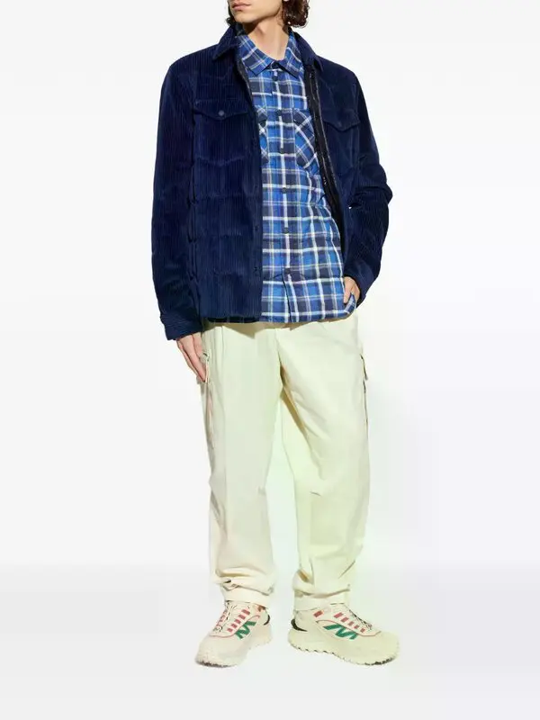 Moncler Gelt Corduroy-texture Chest-pocket Shirt Jacket - Blue