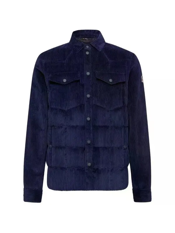 Moncler Gelt Corduroy Down Shirt Jacket - Blue