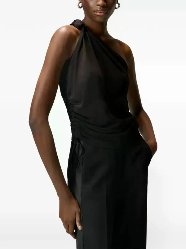 Pinko One-shoulder Ruched Top - Black