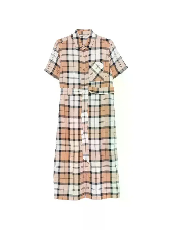 Barbour Fern Belted Check Midi Dress - Brown