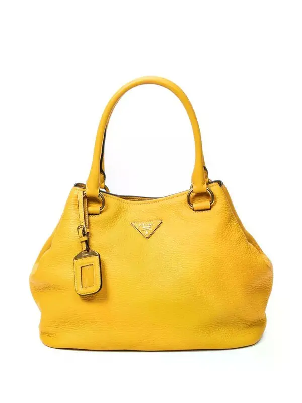 Prada Triangle-logo Tote Bag - Yellow