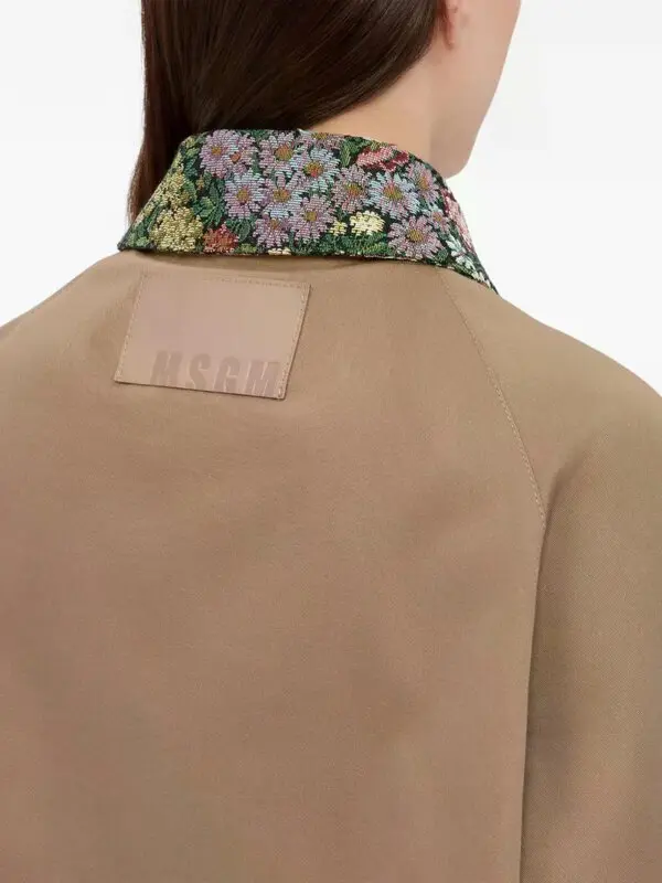 MSGM Floral-collar Cropped Jacket