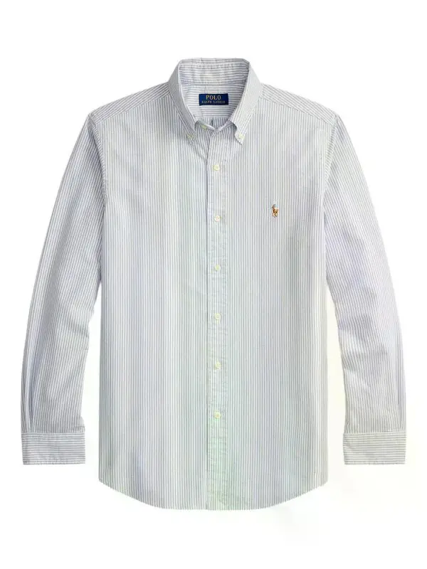 Polo Ralph Lauren Striped Embroidered Oxford Shirt - White