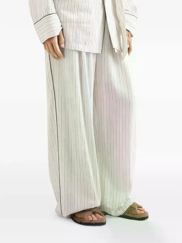Dolce & Gabbana Striped Jacquard Cotton Vanity Trousers - Neutrals