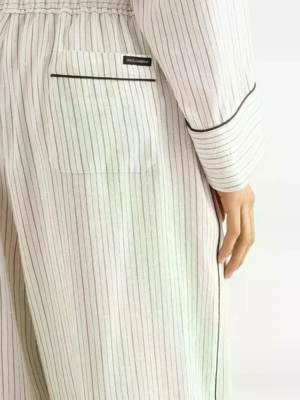 Dolce & Gabbana Striped Jacquard Cotton Vanity Trousers - Neutrals