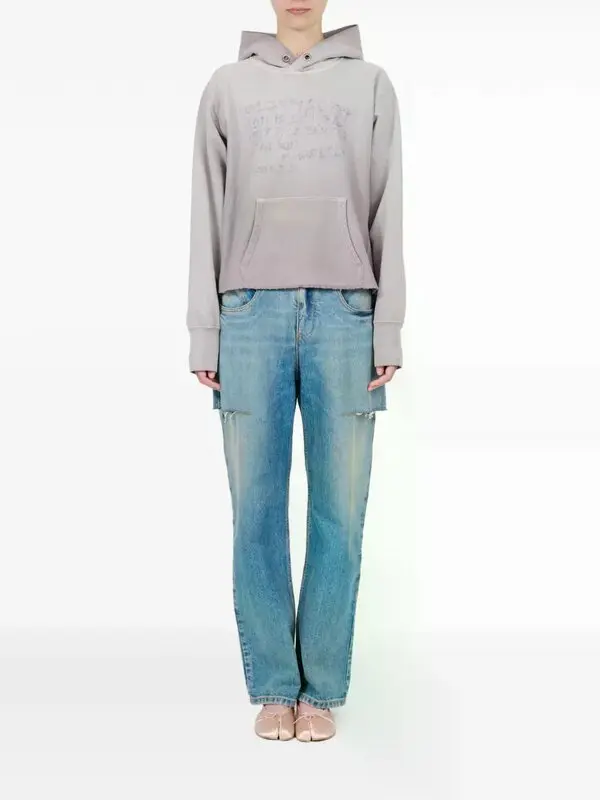 MAISON MARGIELA Printed-detail Hoodie - Grey