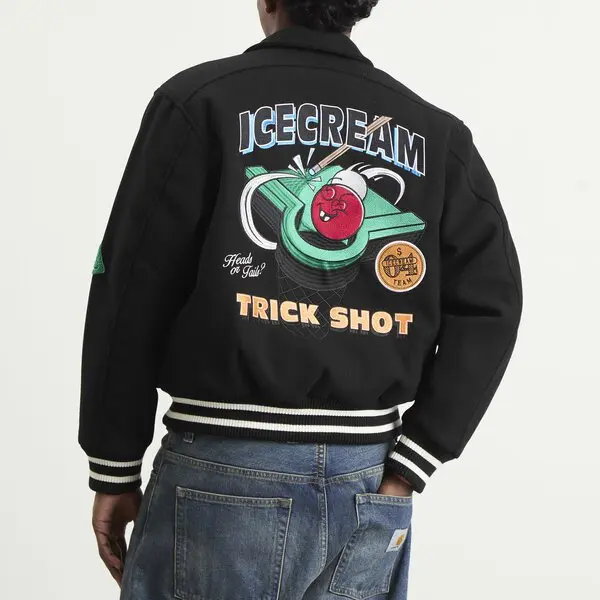 ICECREAM Trick Shot Collared Varsity Jacket