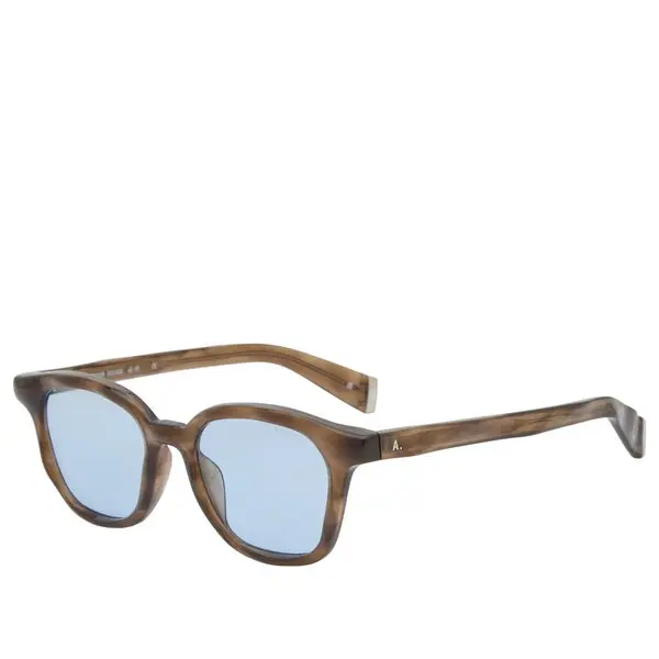 A. SOCIETY Navy Square Frame Sunglasses - Brown Havana/light Blue