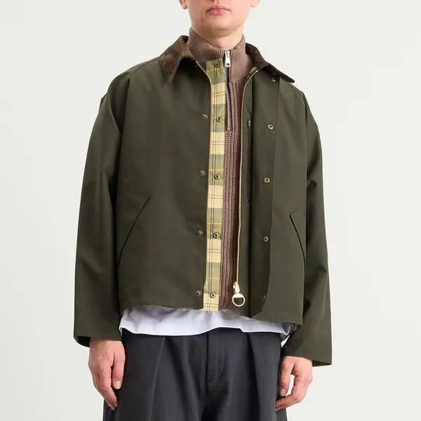 Barbour Os Reversible Transporter Casual Jacket - Sage/ancient Tartan