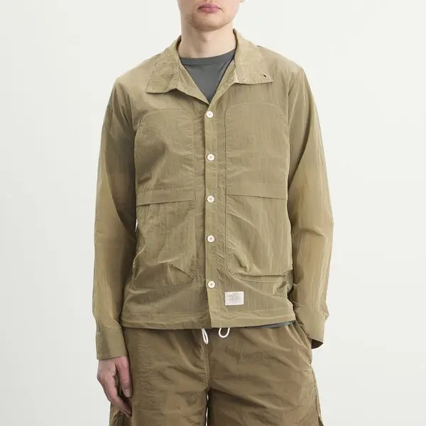 RANRA Epitome Shiny Nylon Overshirt - Green