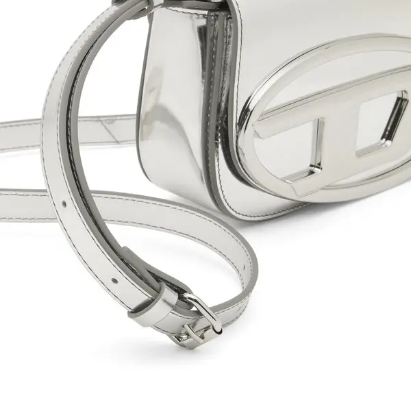 DIESEL® 1dr Logo Mirror Leather Handbag - Silver
