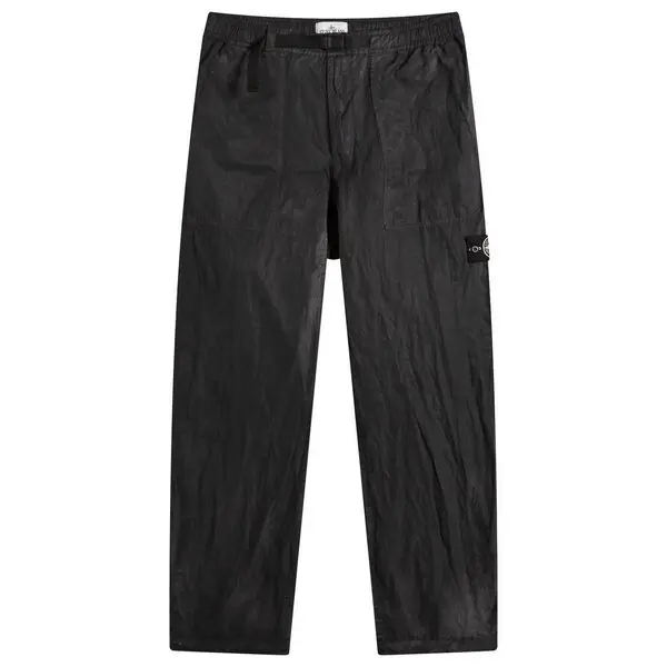 Stone Island Dense Nylon-tc Hand Sprayed Reflective Trousers - Black