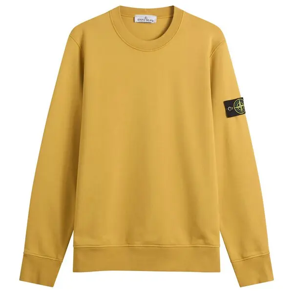 Stone Island Garment Dyed Crew Neck Sweatshirt - Mustard