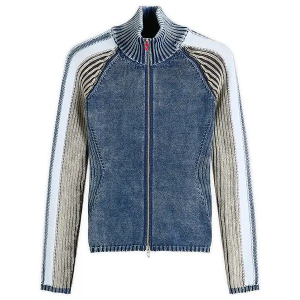 DIESEL M-estrella Ribbed Jacket - Blue Denim
