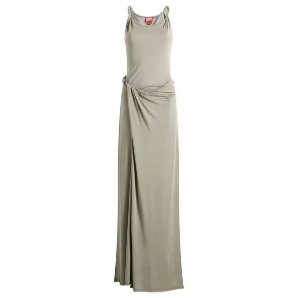 DIESEL D-estiga Tie Waist Maxi Dress - Light Grey