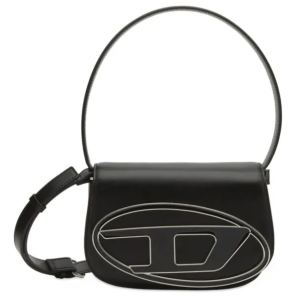 DIESEL 1dr Logo Leather Handbag - Black