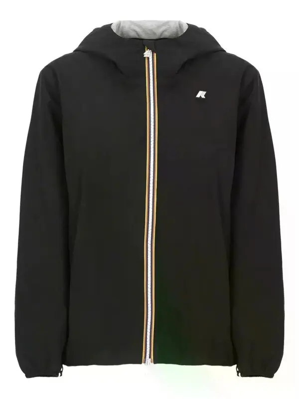 K-WAY Marguerite Hooded Zip-front Jacket - Black